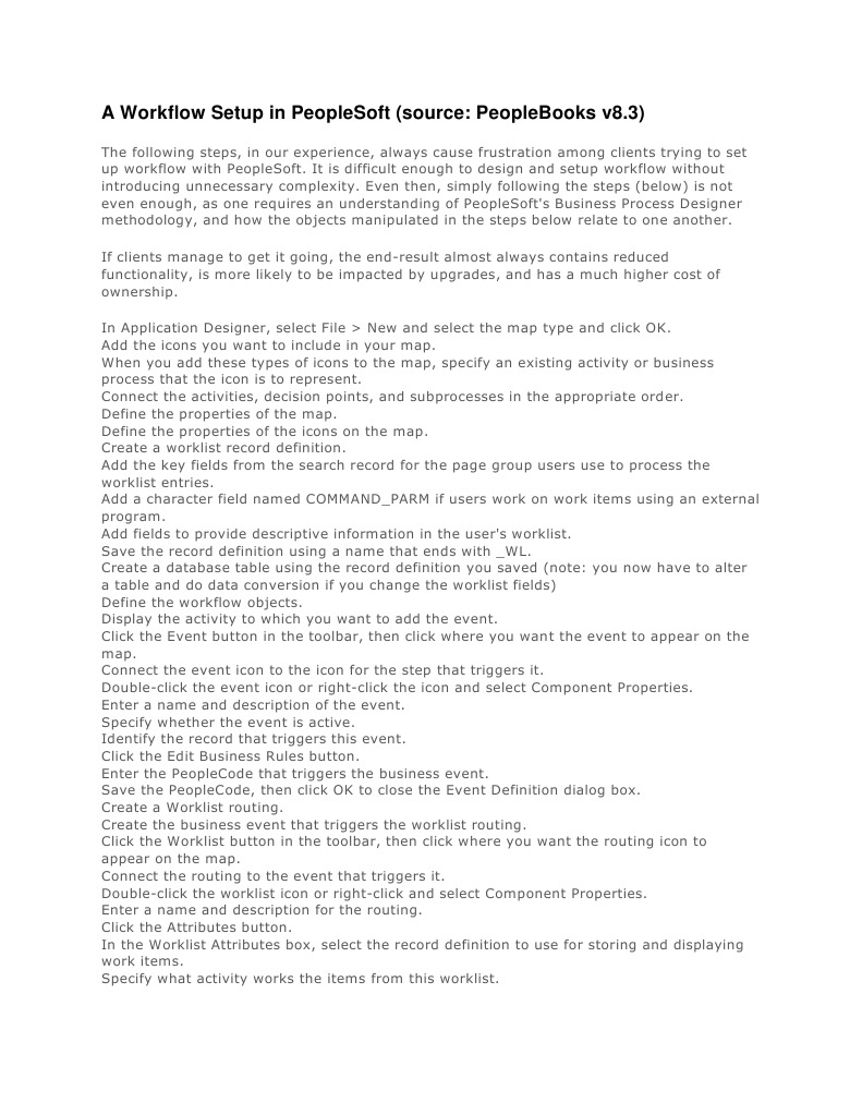 A Workflow Setup in PeopleSoft | PDF | Business Process | Dialog Box
