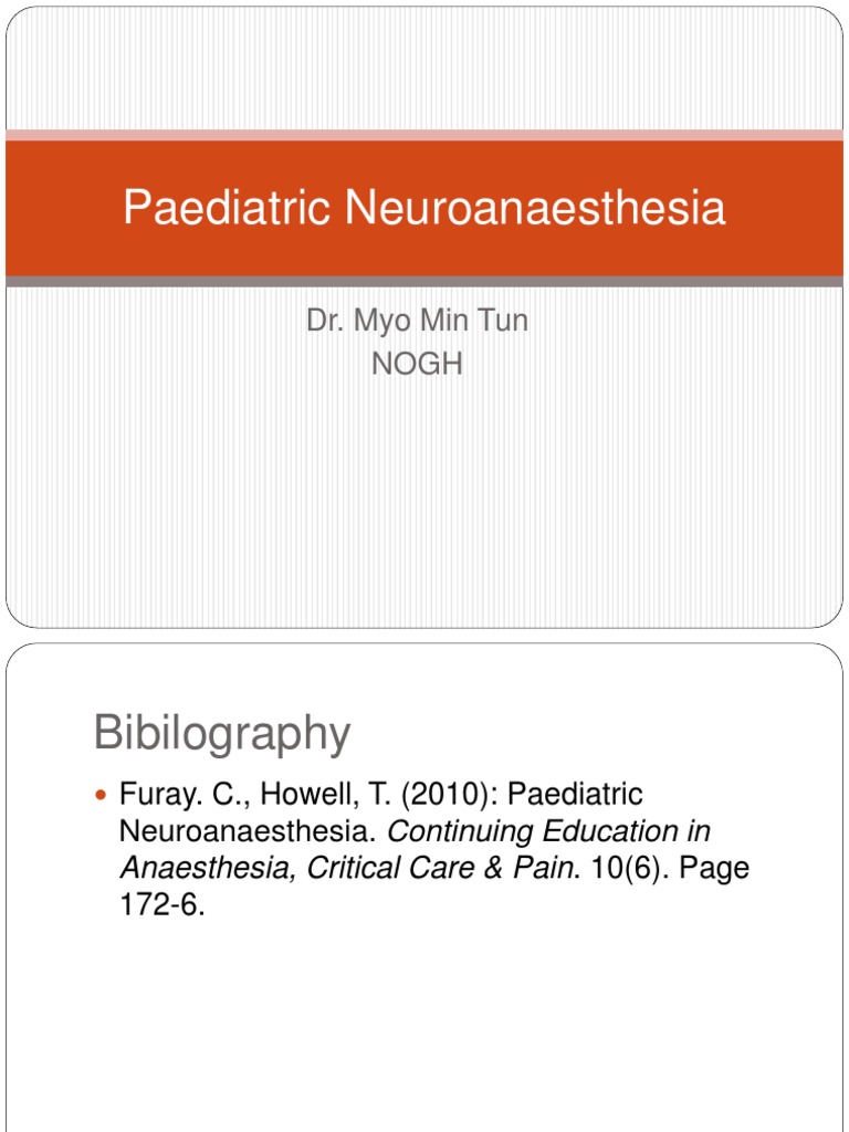 Paediatric Neuroanaesthesia | PDF | Anesthesia | Hypothermia