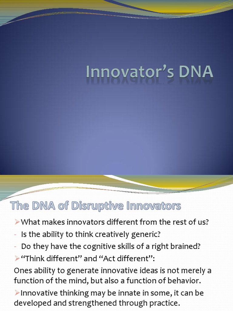 Innovator's DNA | PDF | Entrepreneurship | Insight