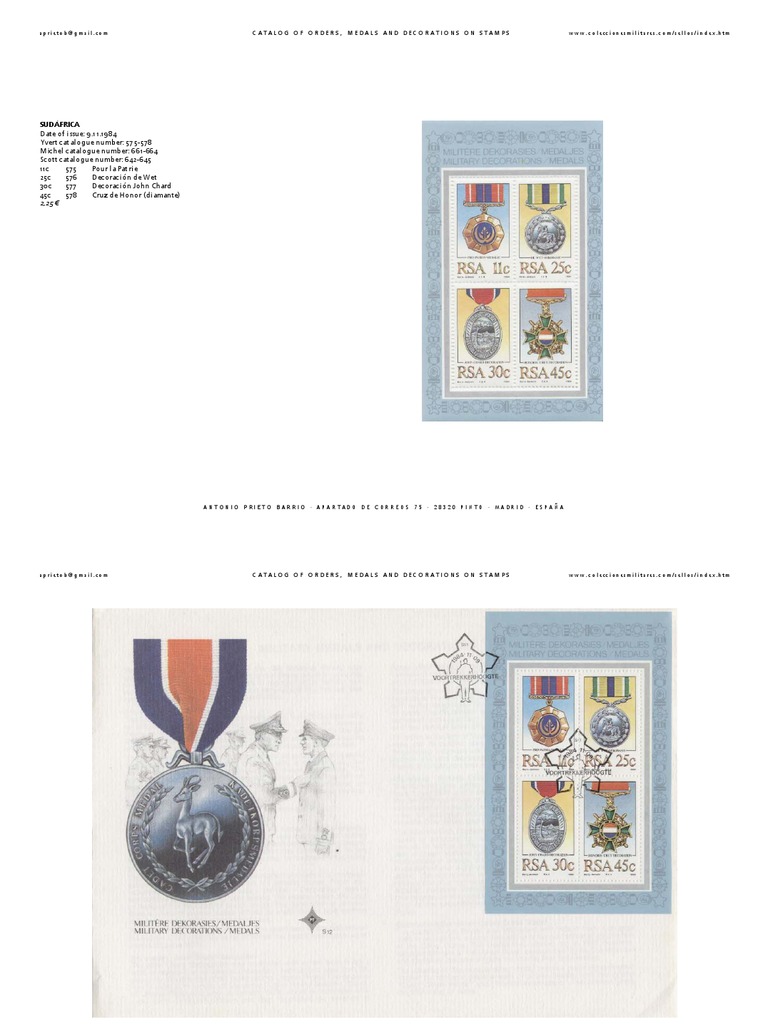 Catalogue of Medals On Stamps III | PDF | Philately | Orders ...