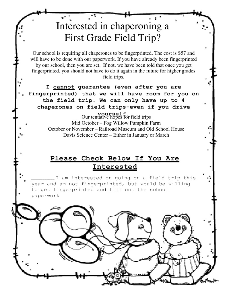 Field Trip Chaperone Sign Up | PDF