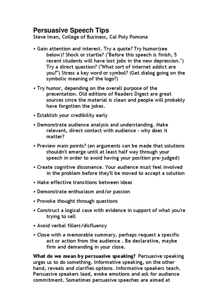 Persuasive Speech Tips | Persuasion | Public Speaking