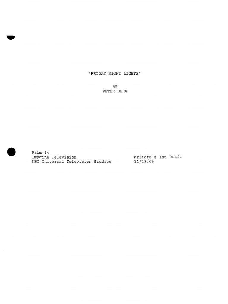 Friday Night Lights 1x01 - Pilot | PDF