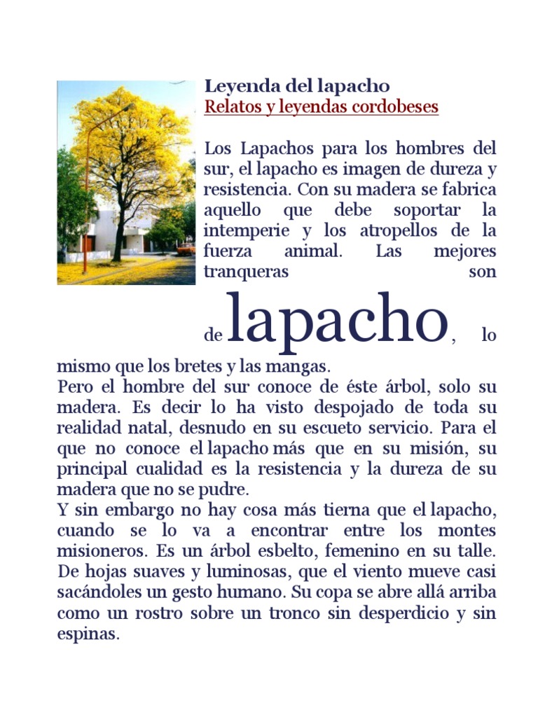 Leyenda Del Lapacho | PDF | Gestion de tierras | Botánica