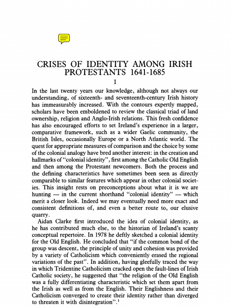 Crises of Identity Among Irish Protestants 1641 - 1685 | Ireland ...