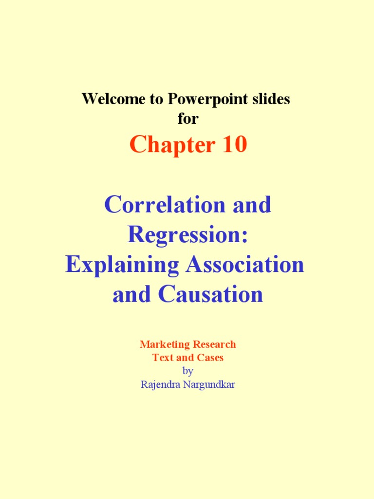 Correlation and Regression: Explaining Association and Causation | PDF | Correlation And ...