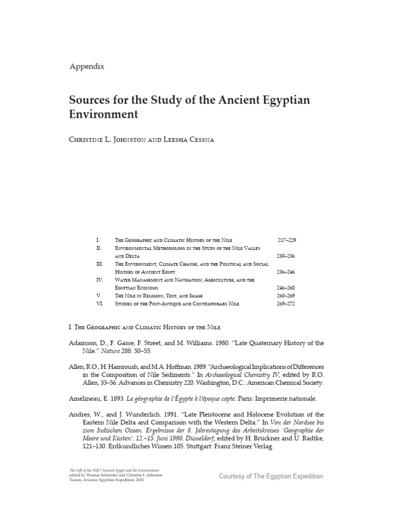 Appendix Sources for the Study of the An | PDF | Nile | River Delta