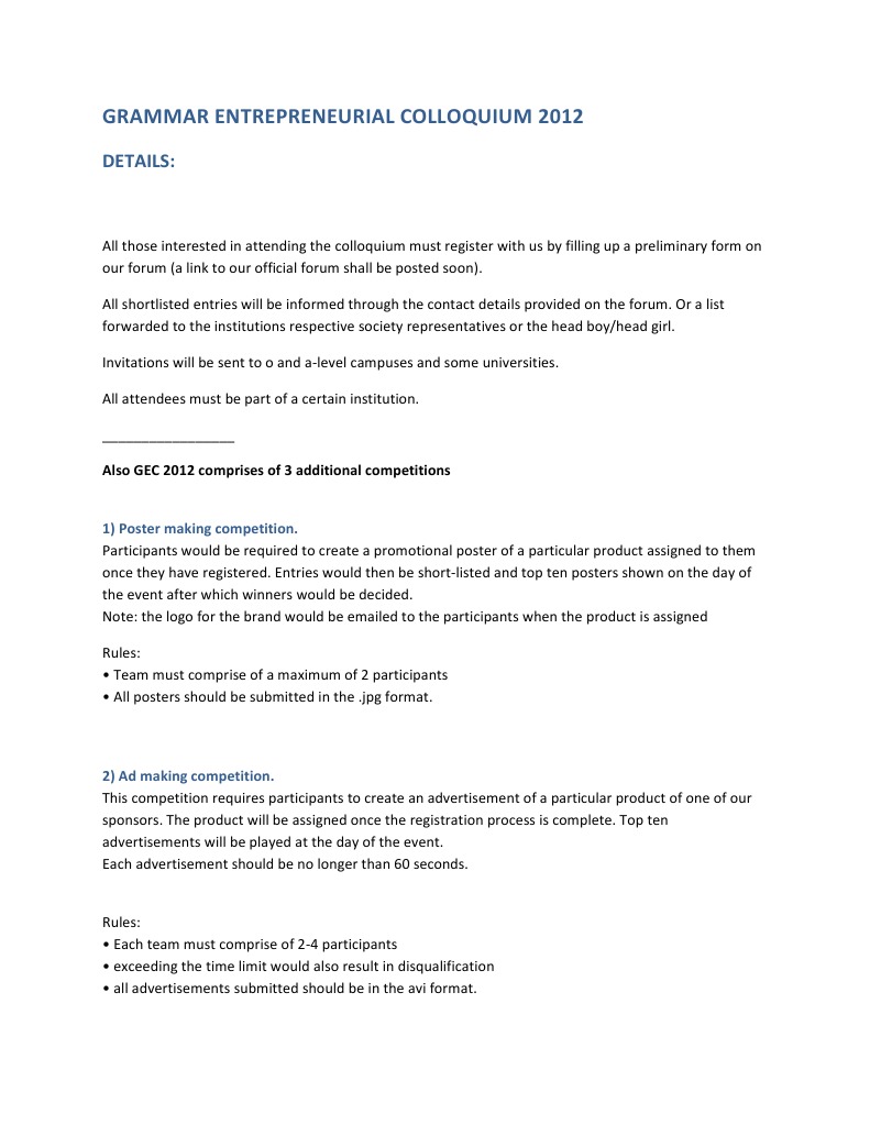 GEC Event Details | PDF | Internet Forum | Advertising