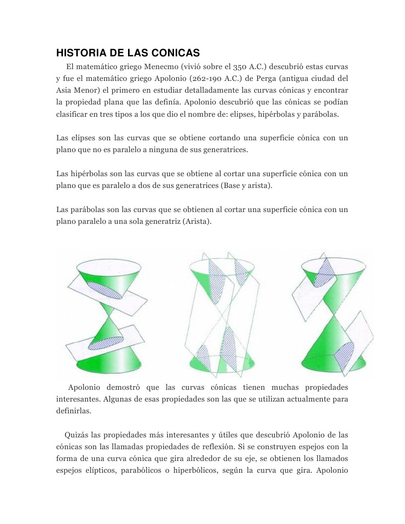 Historia de Las Conicas | PDF | Elipse | Orbita