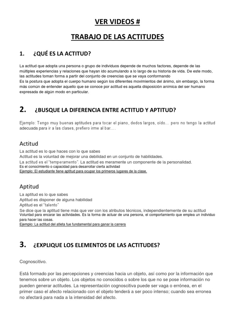 Definición y Formación de Actitudes | PDF | Actitud (psicología ...