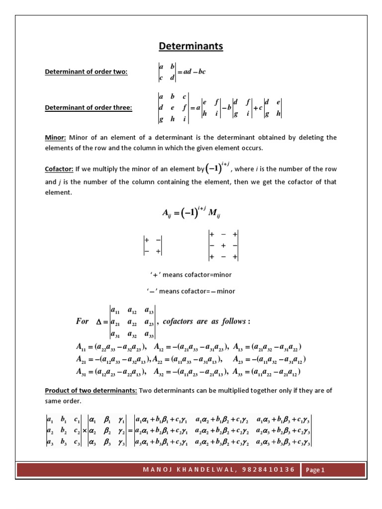 Determinants | PDF | Determinant | Matrix Theory