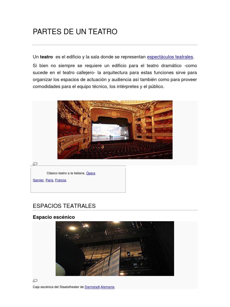 Partes de Un Teatro PDF | PDF | Teatro | Las artes escénicas