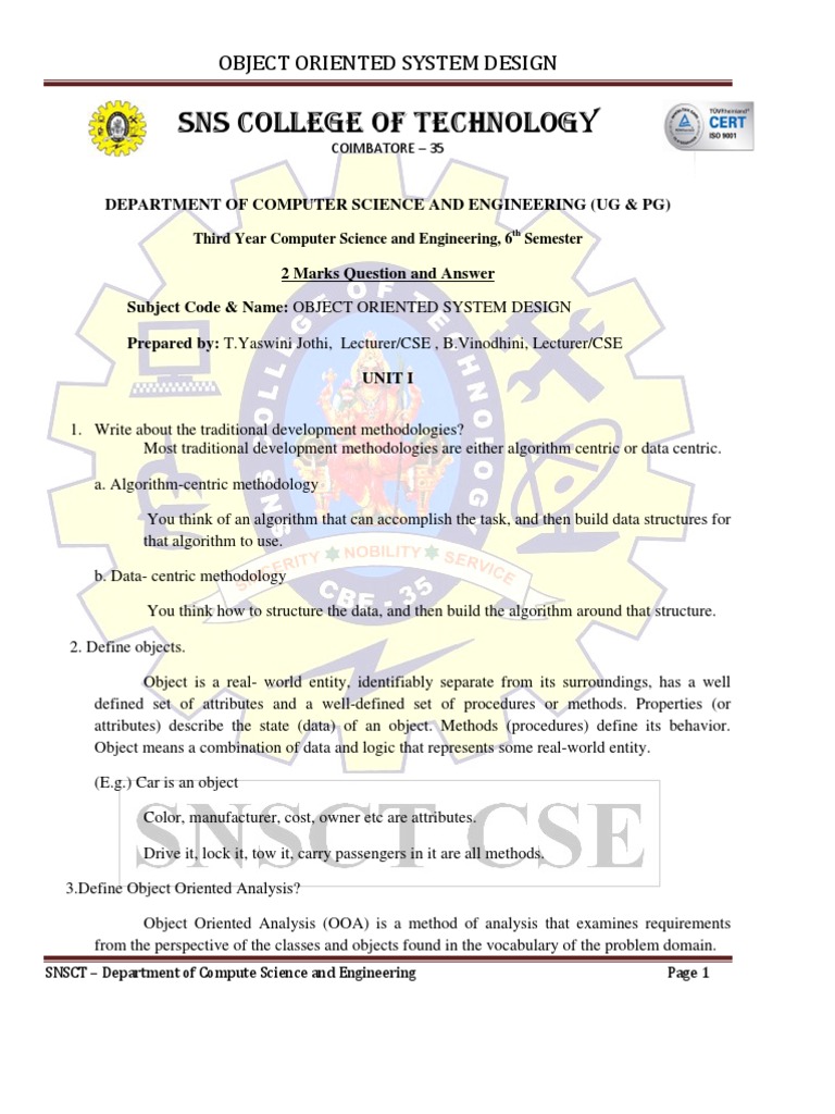 Oosd Pdf Inheritance Object Oriented Programming Class Computer Programming 5516