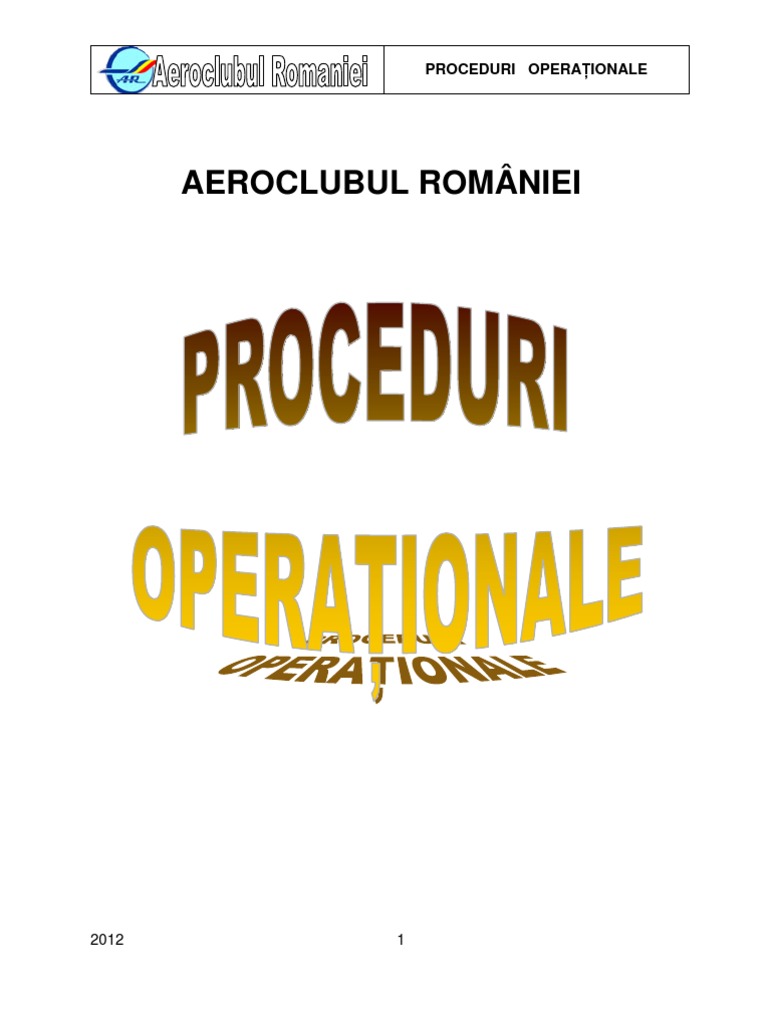 Proceduri Operaţionale | PDF