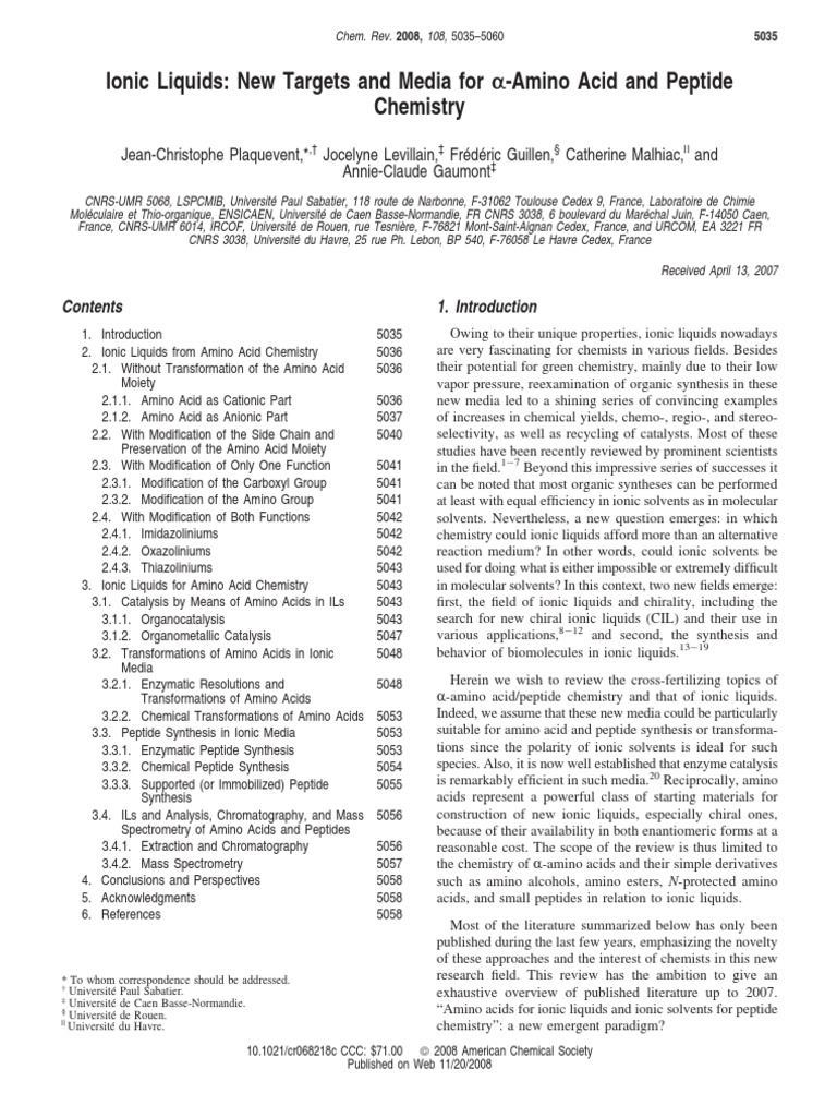 Liquidos Ionicos y Aminos Acidos | PDF | Amine | Salt (Chemistry)