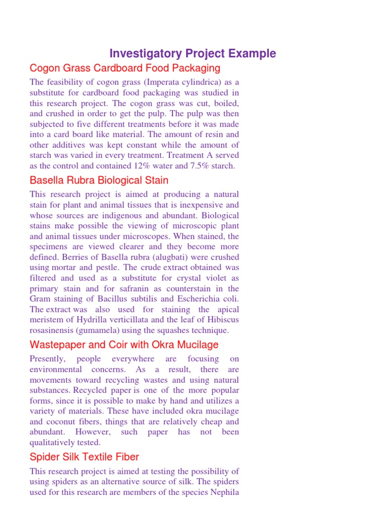 Investigatory Project Example | PDF | Chemistry | Materials