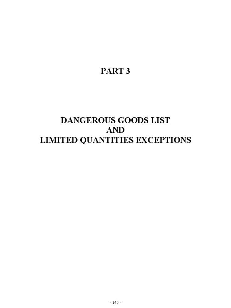 Dangerous Goods List | PDF | Dangerous Goods | Fuze