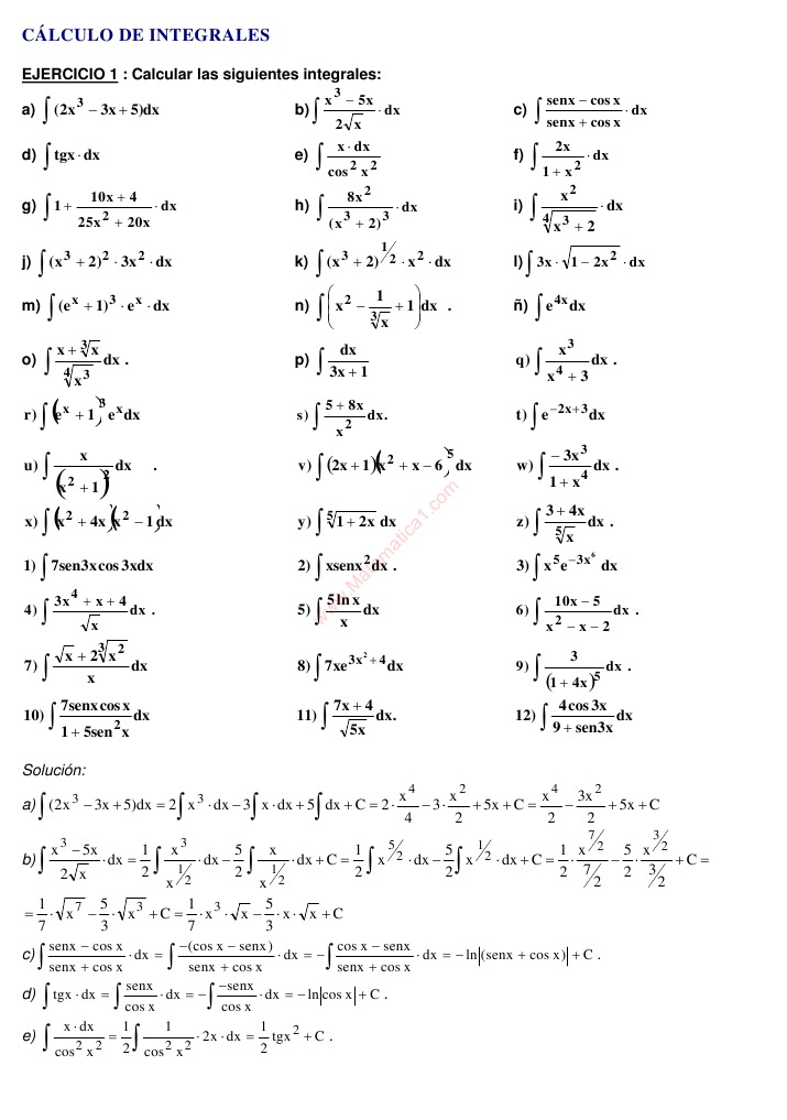 Ejercicios Resueltos Integrales | Integral | Espacio