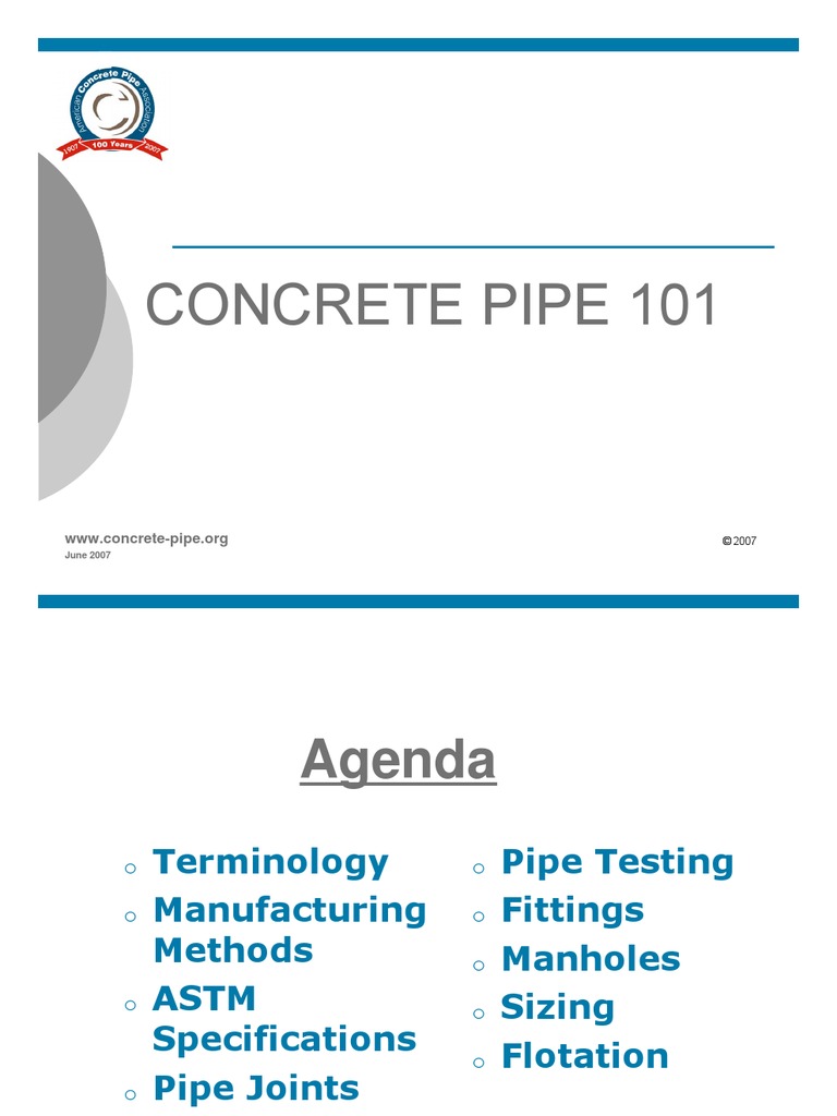 2007 11 Concrete Pipe 101 | PDF | Pipe (Fluid Conveyance) | Concrete