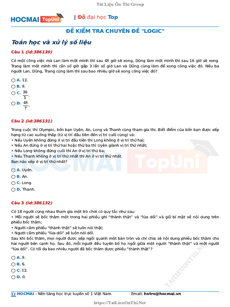 Đề kiểm tra | PDF