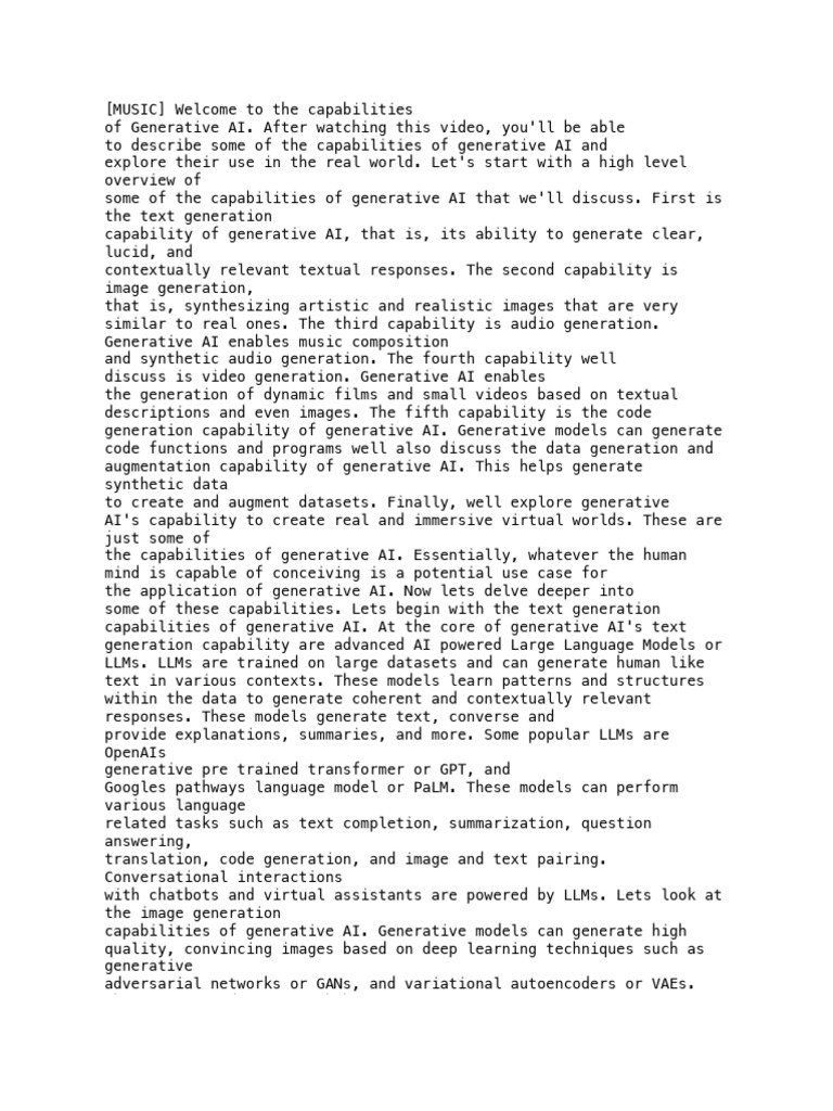Gen AI Transcript 2 | PDF | Artificial Intelligence | Intelligence (AI ...