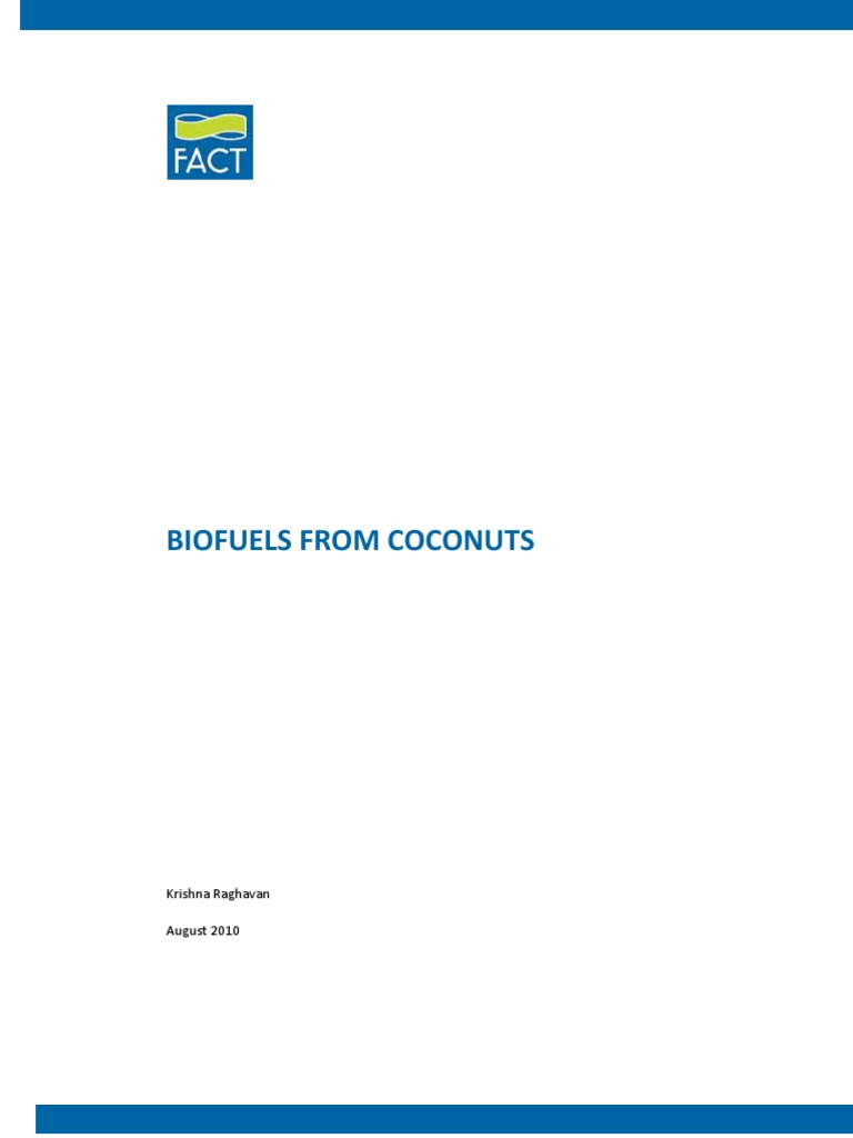 Biofuels From Coconuts - Ver3 | PDF | Coconut Oil | Diesel Fuel