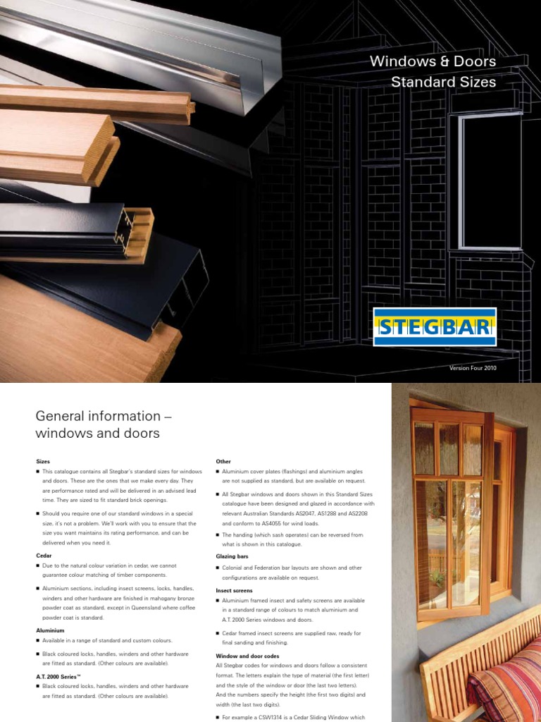 Stegbar Standard Sizes | PDF | Window | Framing (Construction)