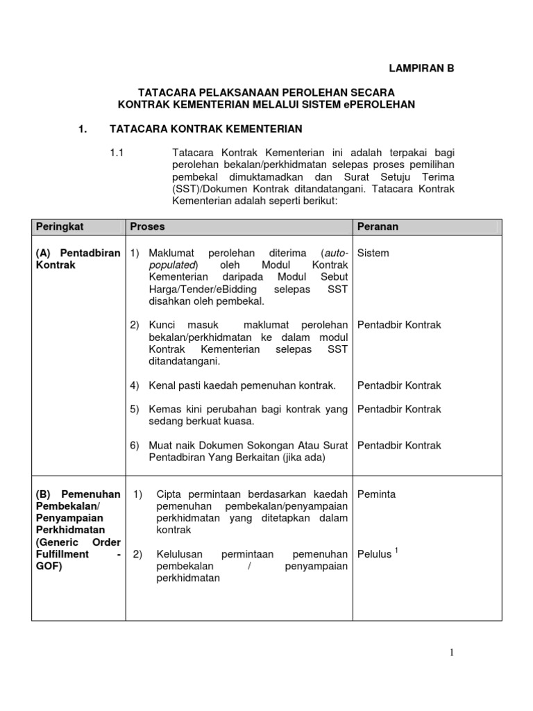 Tatacara Perolehan Kerajaan Malaysia | PDF