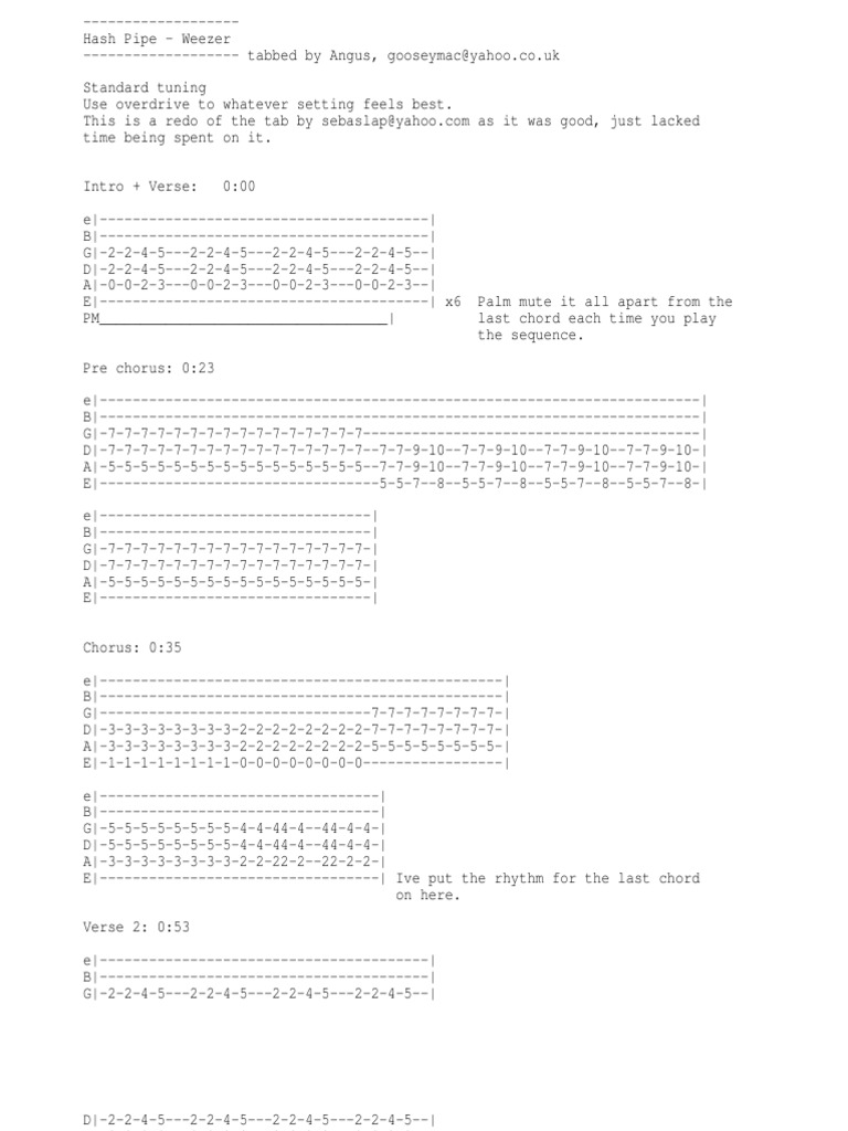 Weezer Guitar Chords
