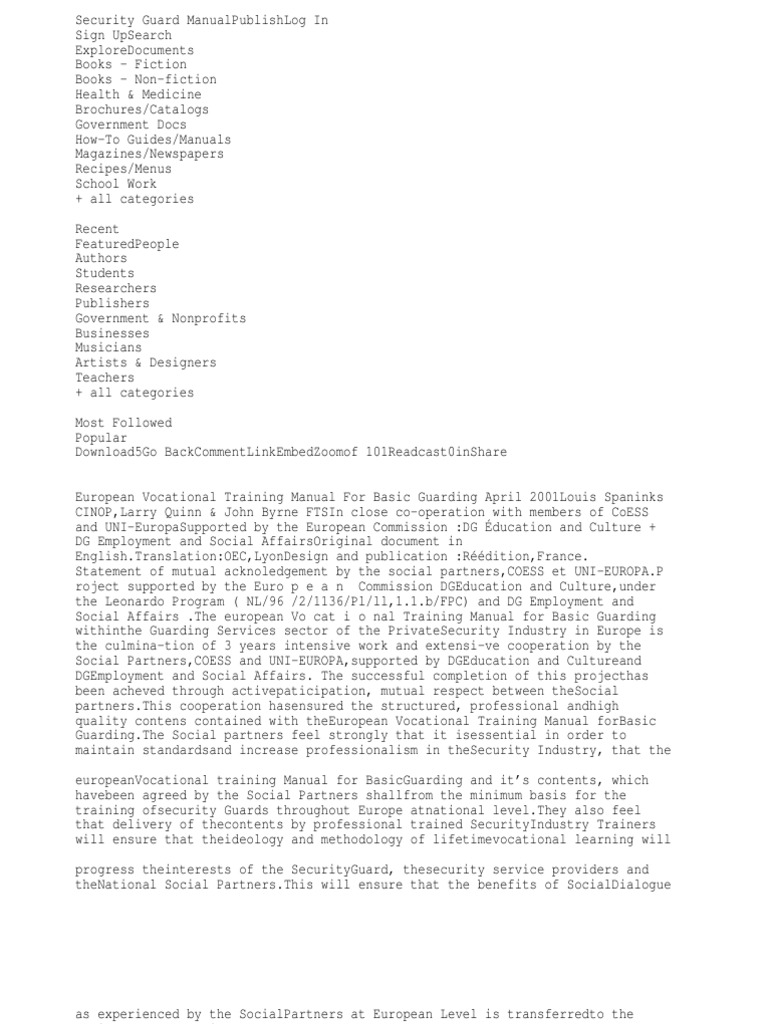 Security Guard Manual | PDF | Security Alarm | Security Guard