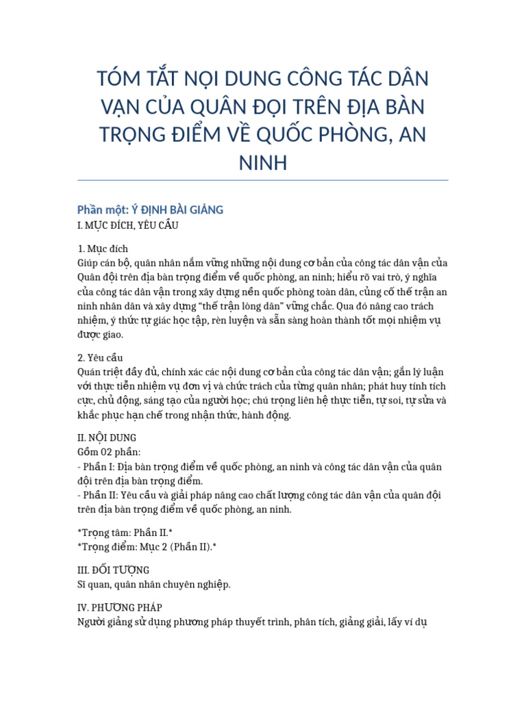 Tom Tat Day Du Cong Tac Dan Van | PDF