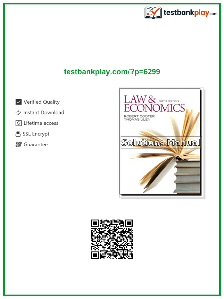Law and Economics 6th Edition Cooter Solutions Manual updated 2026 ...