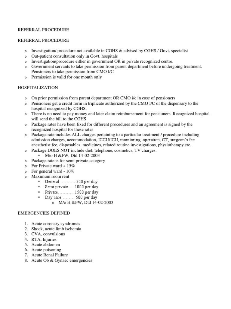 Referral Procedure | Hospital | Surgery