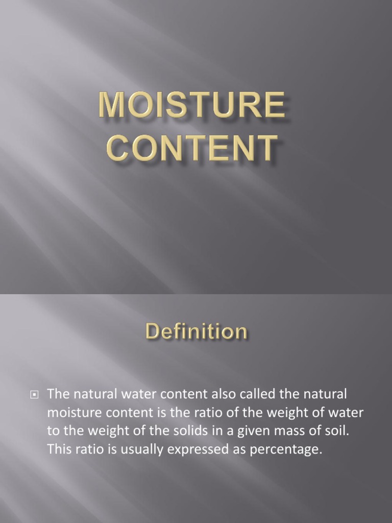 Soil Moisture Content Determination | PDF