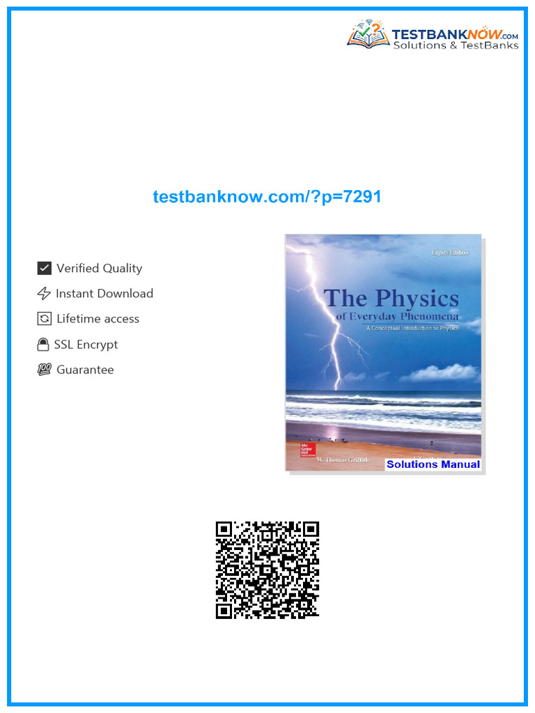 Physics of Everyday Phenomena A Conceptual Introduction to Physics 8th ...