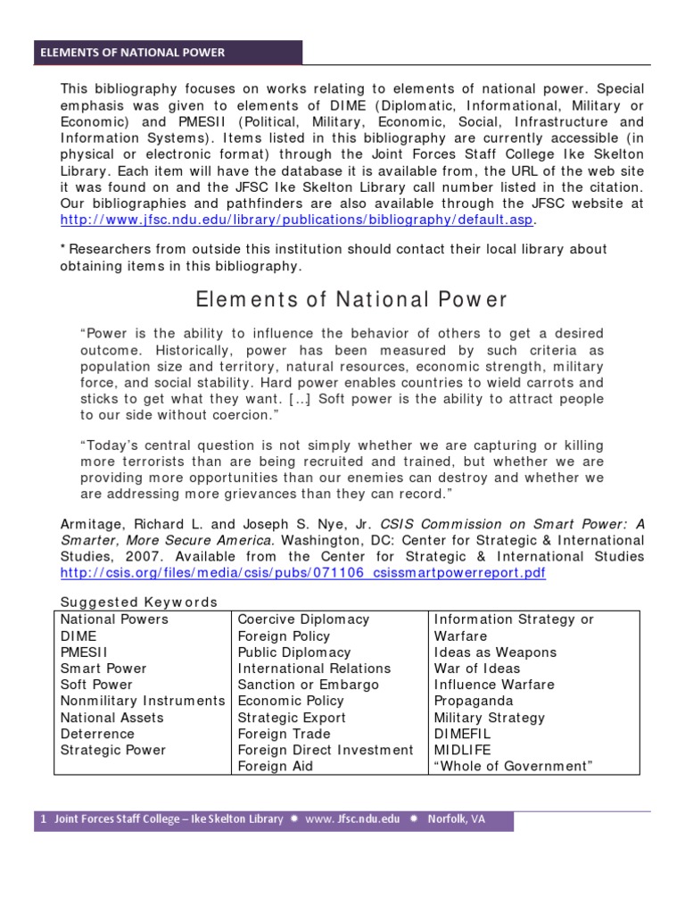 Elements of National Power | PDF