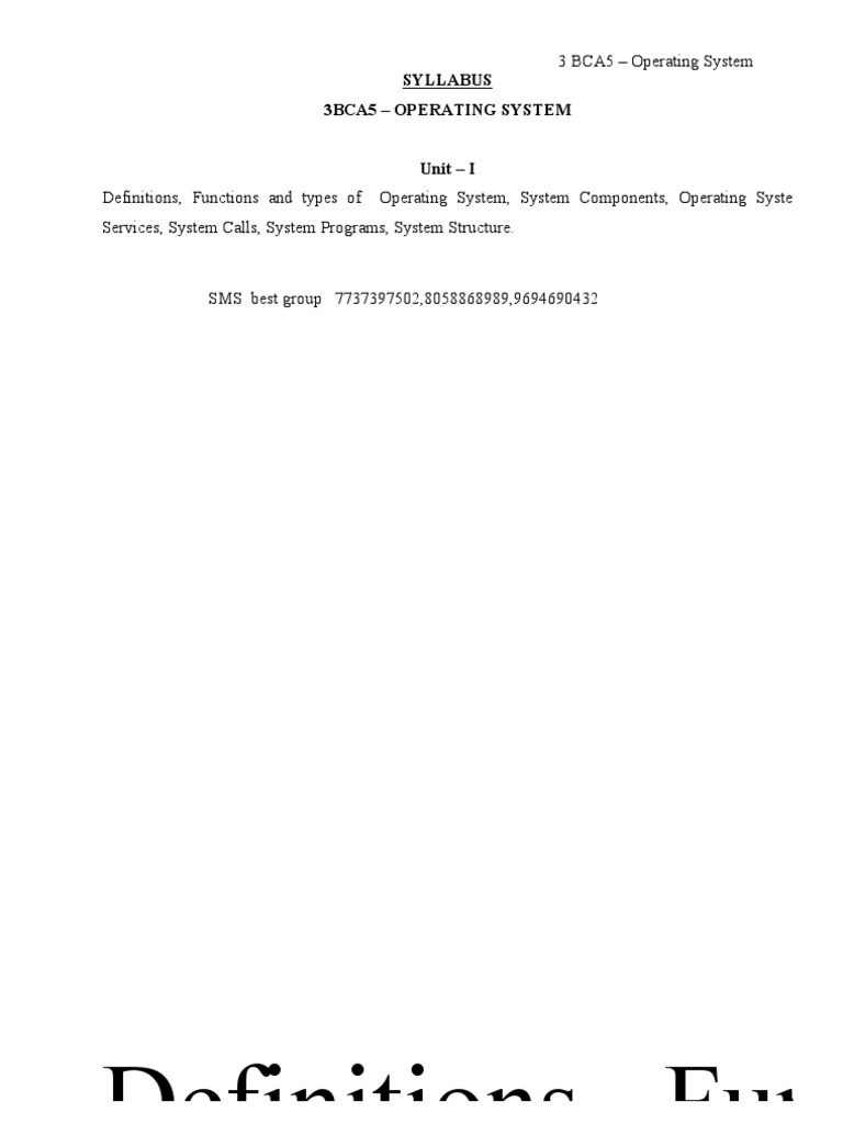 Operating System | PDF