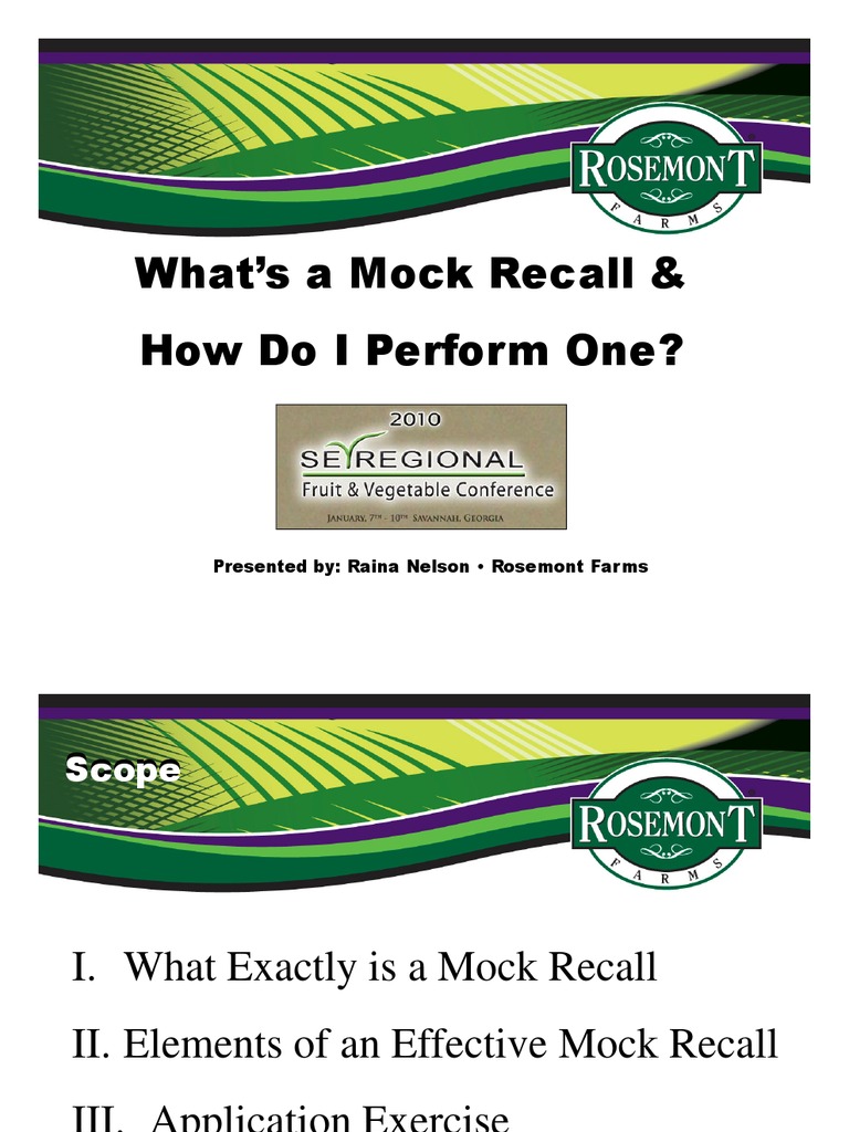 8. How to Conduct a Mock Recall Nelson | Recall (Memory) | Simulation