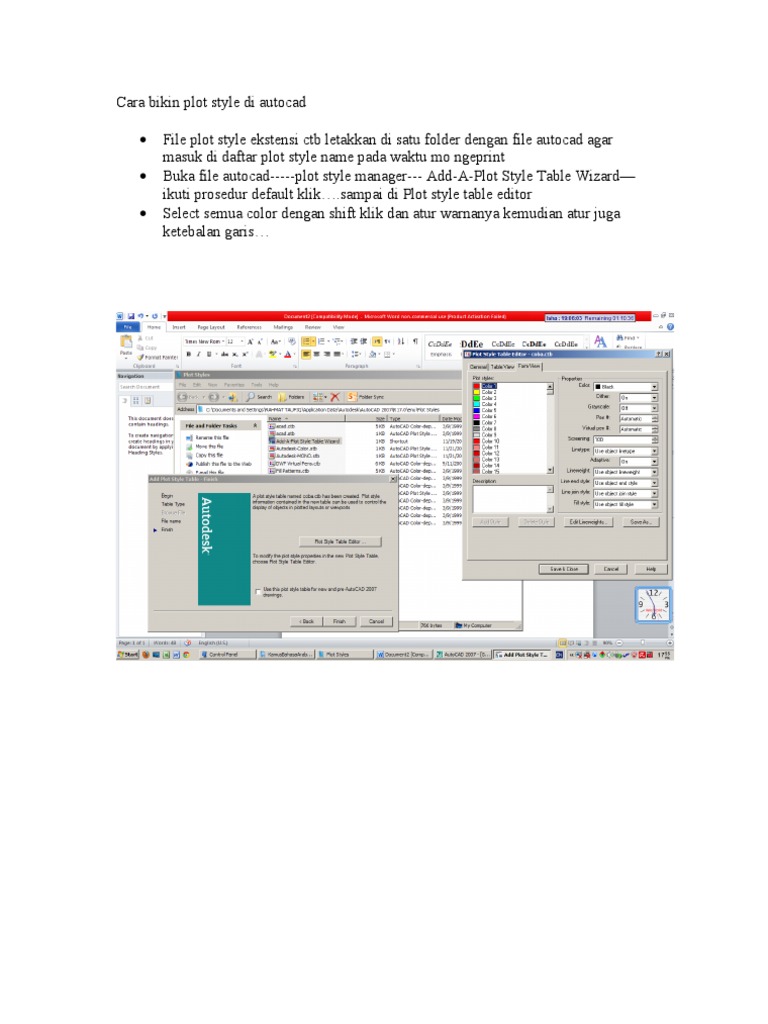 Cara Bikin Plot Style Di Autocad | PDF