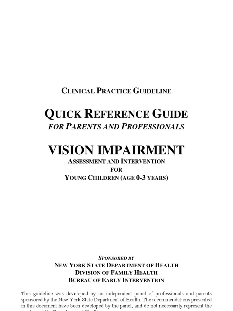 Vision Impairment - Quick Reference Guide | PDF | Visual Acuity ...