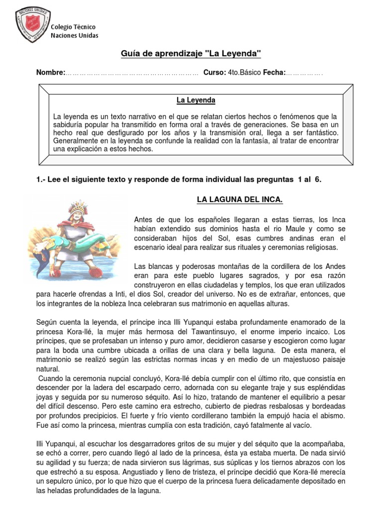 La Leyenda de la Laguna del Inca | PDF | Imperio Inca | Rituales