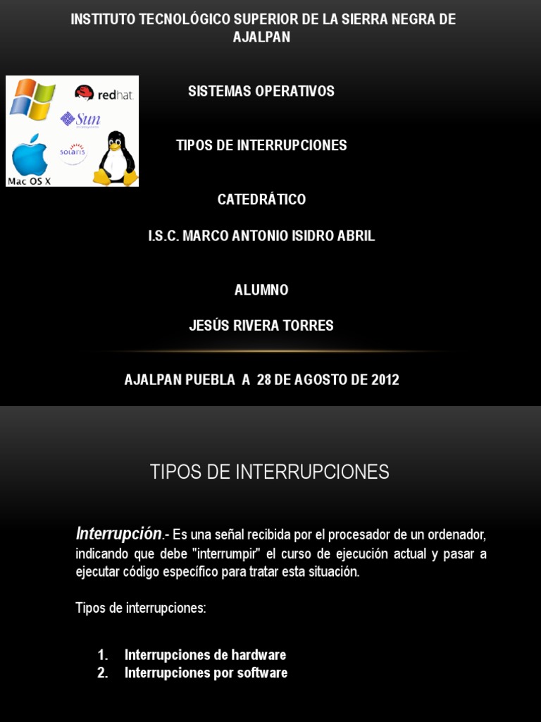 Interrupciones y Núcleo del SO | PDF | Kernel (sistema operativo) | Sistema operativo