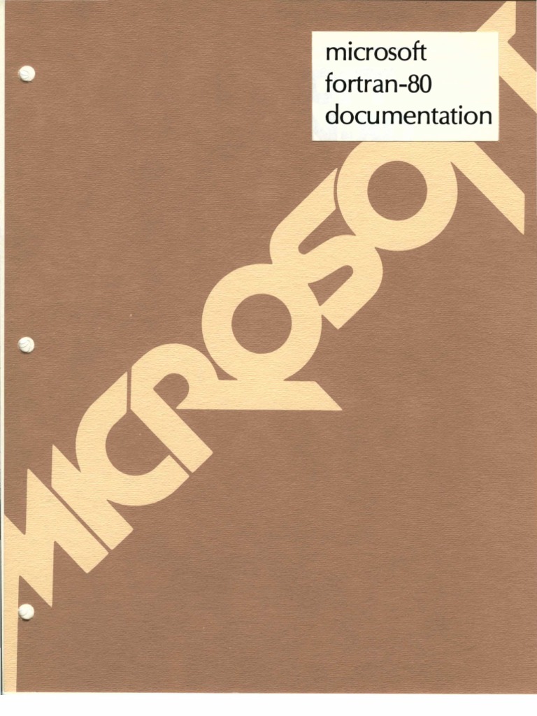 Microsoft FORTRAN-80 Ver3.4 Users Manual Nov80 | PDF | Subroutine | Data Type