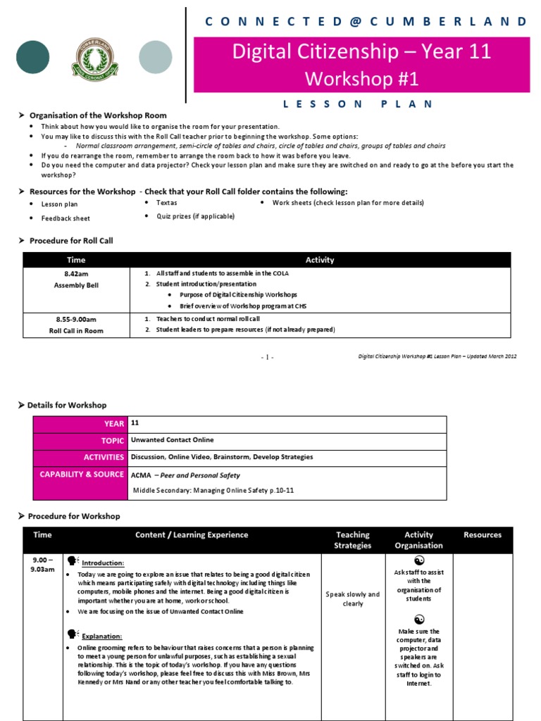 Year 11 - Lesson Plan #1 | PDF | Lesson Plan | Communication