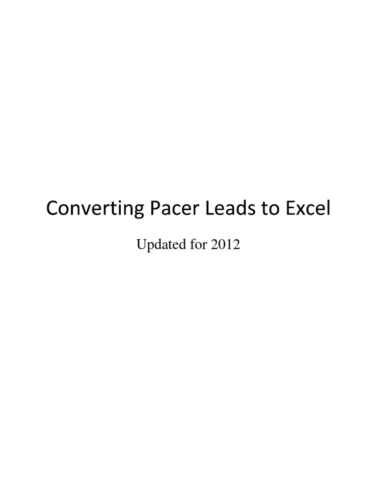 Pacer Instructions | PDF | Spreadsheet | Computer Keyboard