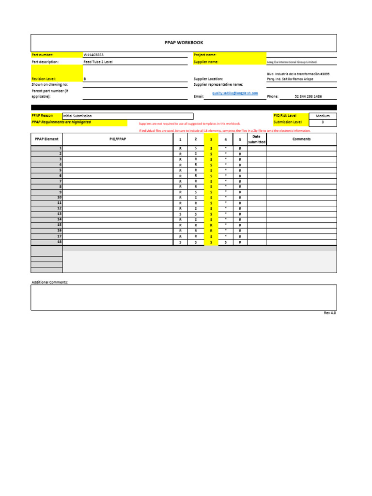 PPAP Workbook 1 | PDF | Prototype | Engineering Tolerance