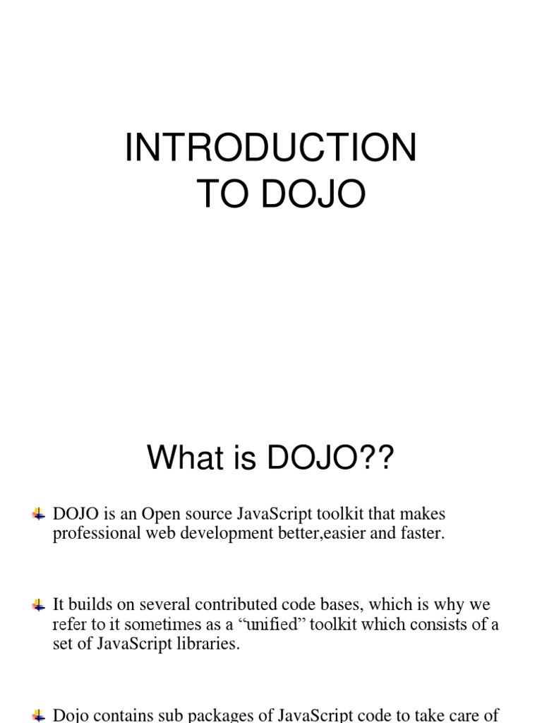 Introduction To Dojo | PDF | Java Script | Information Technology ...