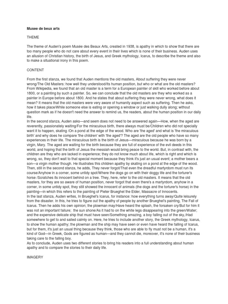 Musee de Beux Arts | PDF | Young Adult