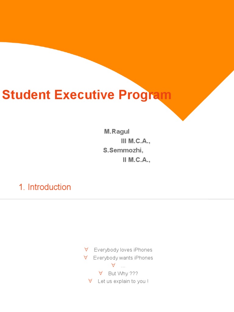 Student Executive Program RAgul | PDF | Ios Sdk | I Phone