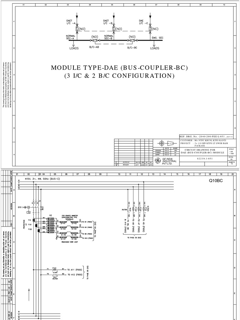Sub Station Board Bus Coupler BC Scheme